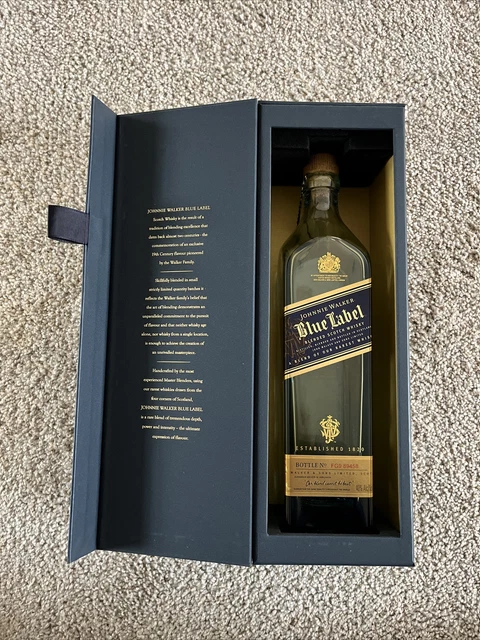 JOHNNIE WALKER BLUE Label Scotch Whisky 750 ML Bottle and Case EMPTY ...