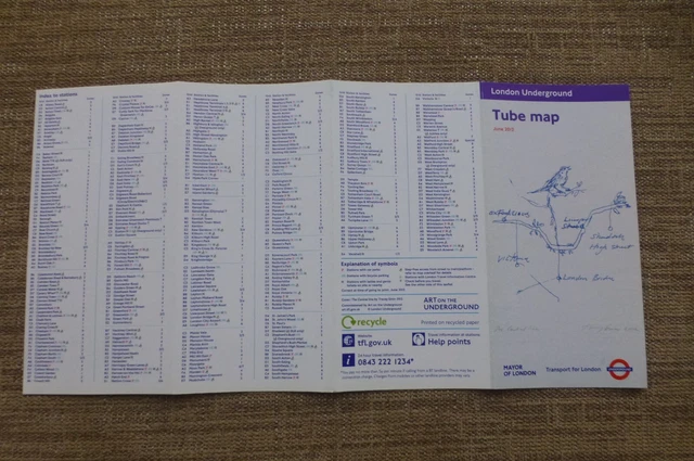 LONDON UNDERGROUND TUBE Map Pocket Diagram. June 2012 £2.50 - PicClick UK