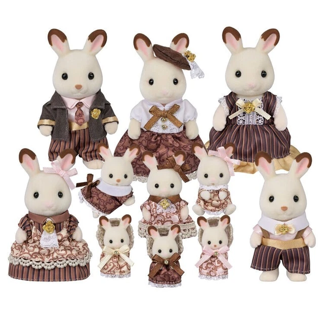 SYLVANIAN FAMILIES CHOCOLATE Rabbit Family 40th Anniversary Set Calico ...