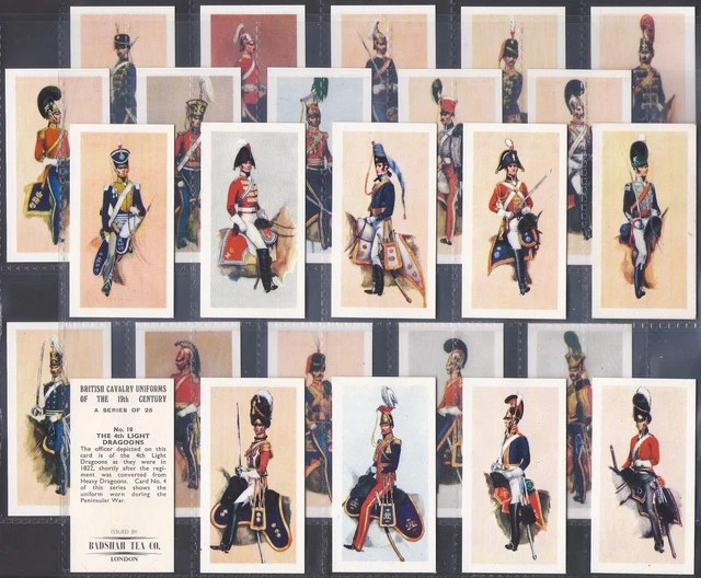 BADSHAH (TEA)-FULL SET- British Cavalry Uniforms 19Th Century 1963 (25 ...