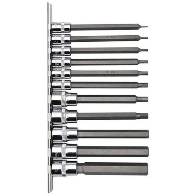 11 PIECE 1/4” & 3/8” Metric 100mm Hex Bits Socket Set - PKTool $55.99 ...