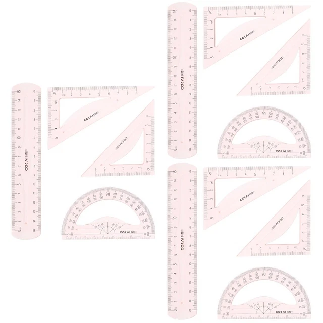 3 SETS SOFT Ruler Pp Office Student Square Precise Measuring Drafting £ ...