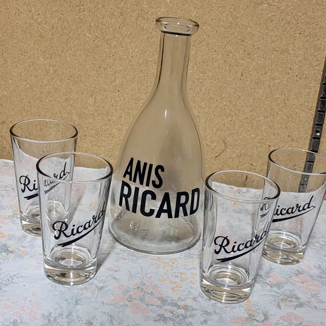 ENSEMBLE CARAFE + 4 verres Ricard EUR 15,00 - PicClick FR
