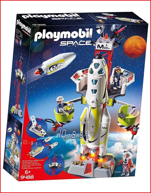 PLAYMOBIL SPACE 9488 Mars Mission Fusée avec site de lancement, pour ...