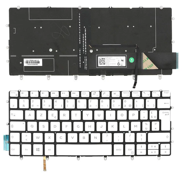 CLAVIER ORIGINAL FRANÇAIS AZERTY pour DELL XPS 13 - 7390 9305 9370 9380 ...