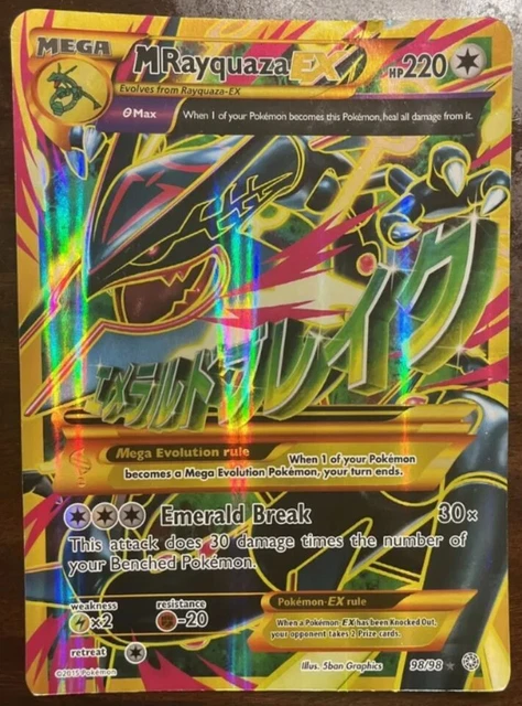 2015 POKÉMON XY Origines Anciennes Mega Rayquaza EX Secret Rare 98/98 ...