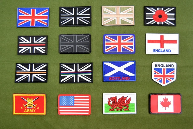 UK BRITISH ARMY Patches Flashes Insignia Embroidered Rubberised Flag ...