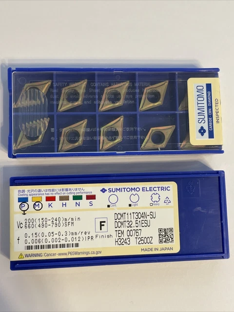 DCMT 11T304N-SU T2500Z DCMT 32,51ES SUMITOMO HARTMETALLEINSÄTZE 10 Stck ...