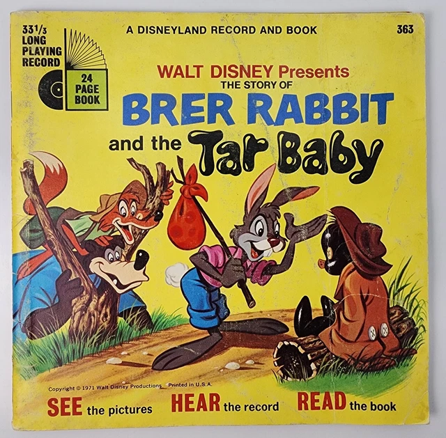 VINTAGE WALT DISNEY Brer Rabbit And The Tar Baby # 363 Book 33 Record ...