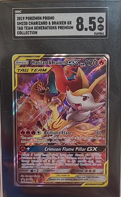 POKEMON CHARIZARD & Braixen GX Tag Team étoile noire promo SM230 SCG 8 ...
