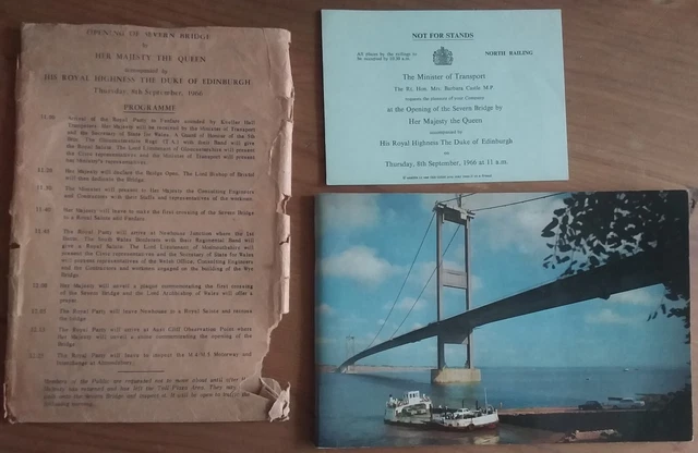 SEVERN BRIDGE OPENING Ceremony Programme/Book/Invitation Ticket. 1966 ...