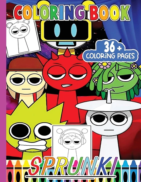 SPRUNKI COLORIN SPRUNKI Coloring Book: Coloring Book For Kids, Ages 4-8 ...