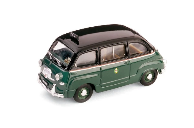 MODEL CAR TAXI Scale 1:43 Brumm Fiat 600 Multiple Taxi Milano diecast ...