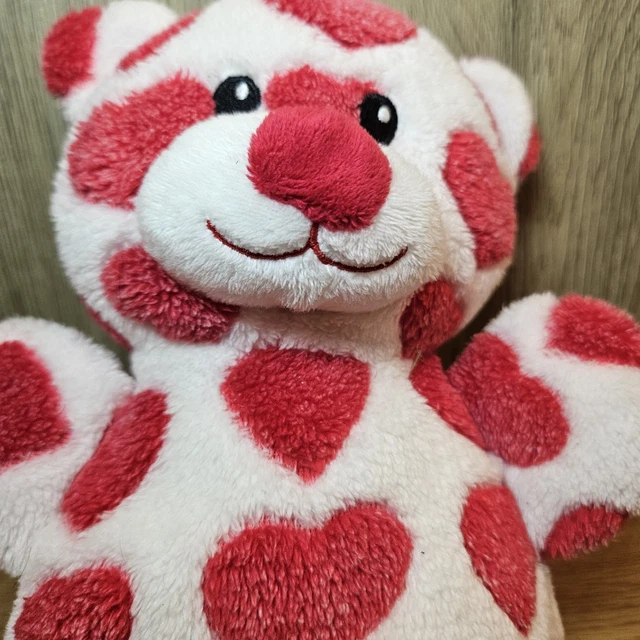 CLINTONS TEDDY BEAR RED Heart Print Soft Toy Plush Comforter 11 inches ...