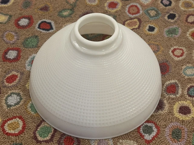 ANTIQUE CORNING MILK GLASS LIGHT DIFFUSER TORCHIERE LAMP 9.75" 2.5 ...