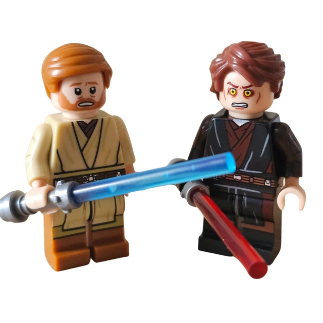 CUSTOM LEGO ANAKIN Skywalker Obi-Wan Kenobi Dual Mustafar Minifigures ...