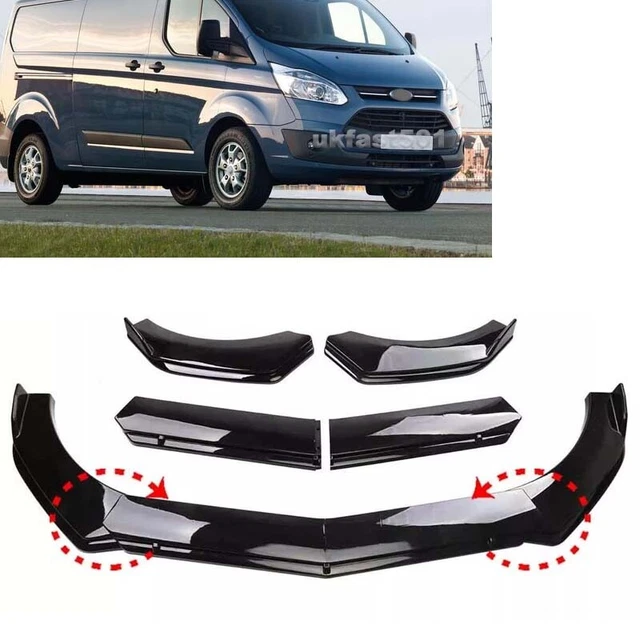 GLOSS BLACK FOR Ford Transit Custom Front Bumper Lip Splitter Spoiler ...
