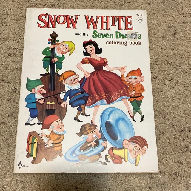 VINTAGE-SNOW WHITE AND the Seven Dwarfs Coloring Book £6.64 - PicClick UK