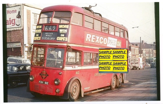 LONDON TRANSPORT COLOUR Bus Photograph-Trolleybus 1612 Route 662 EUR 1 ...