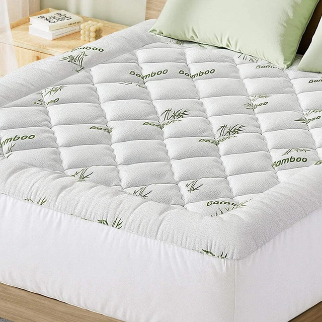 GISELLE BAMBOO MATTRESS Topper 5cm Pillowtop 1000GSM Hollow Fibre King ...