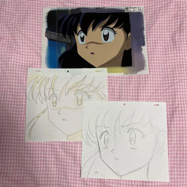 VINTAGE INUYASHA KAGOME Animation Anime Cel, Douga, Rough art Set ...