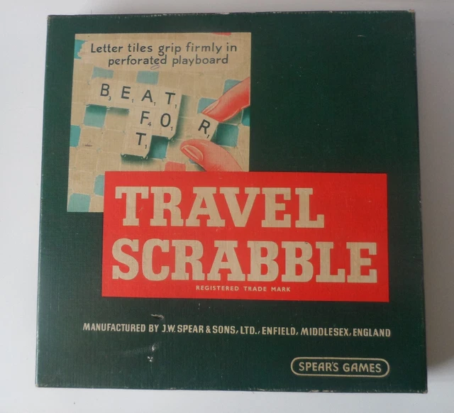 VINTAGE SPEARS BOARD Games Travel Scrabble Complete (Red insert) £14.84 ...
