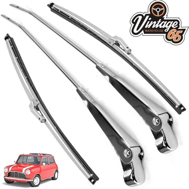 CLASSIC MINI COOPER Mayfair City Moke Stainless Steel Wiper Arms Blades ...