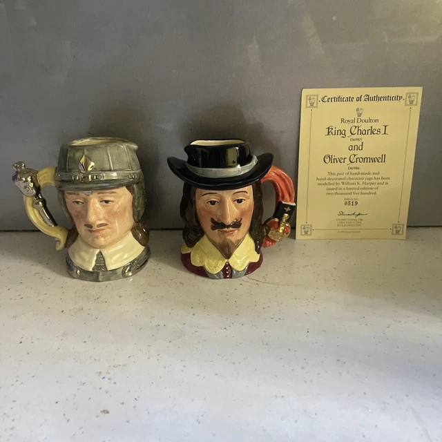 ROYAL DOULTON SMALL Character Toby Jug King Charles I D6985 Oliver ...