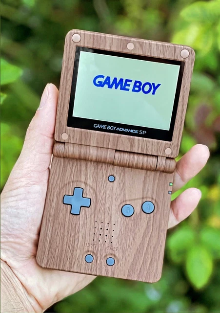 WOOD GRAIN PATTERN Gameboy Advance SP Retro Console with IPS Screen & USB C Mod EUR 259,24 ...