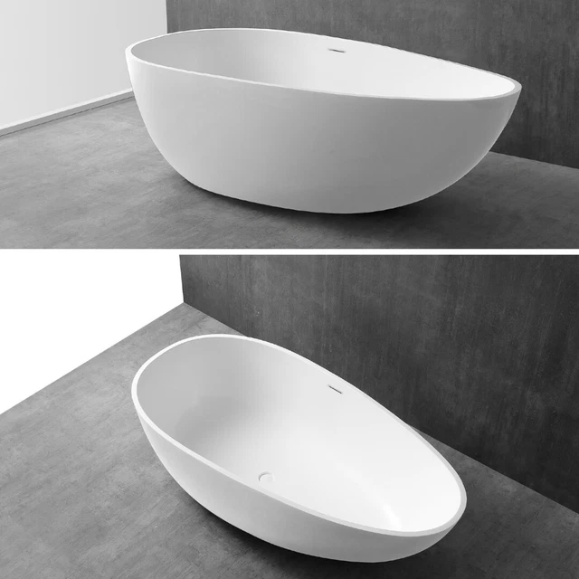 VASCA DA BAGNO Free Standing Lisa Artificial Stone Bianco Opaco Matt ...