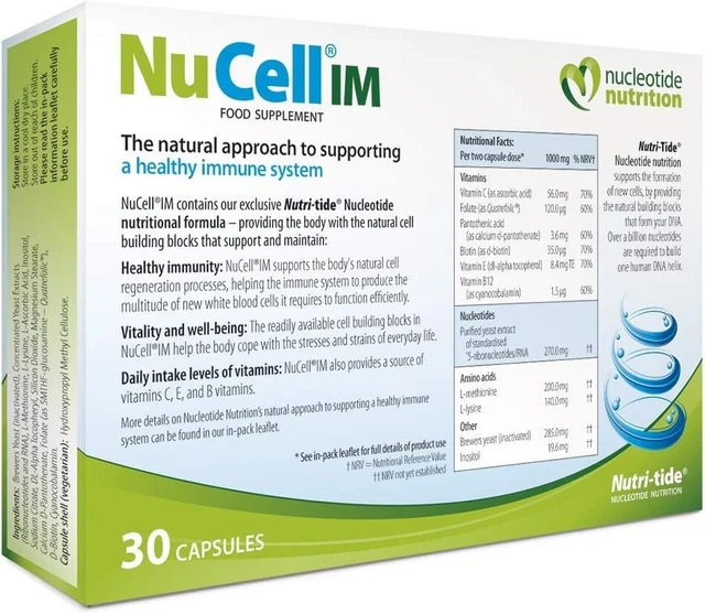 NUCLEOTIDE NUTRITION, NUCELL IM Food Supplement, Pack of 30 Caps – BBE ...