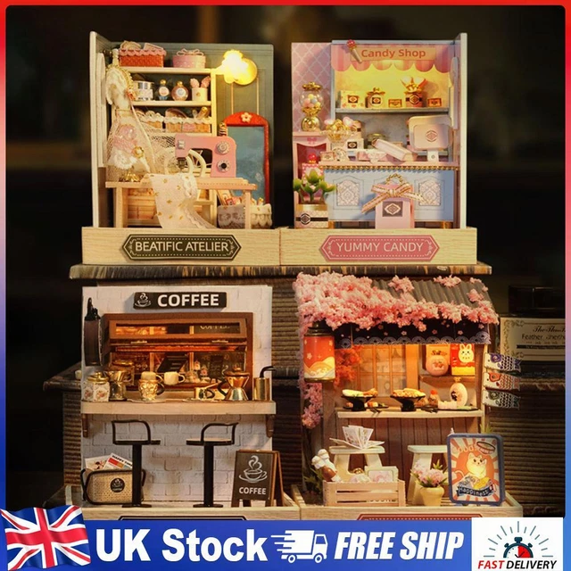 MAKING ROOM TOY With Furniture DIY Miniature Dollhouse Kit Home Bedroom ...