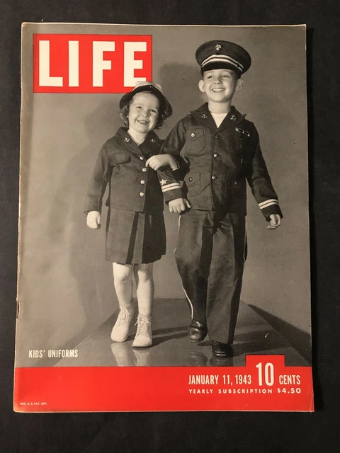 LIFE MAGAZINE JANUARY 11 1943 Kids' Uniforms £18.79 - PicClick UK
