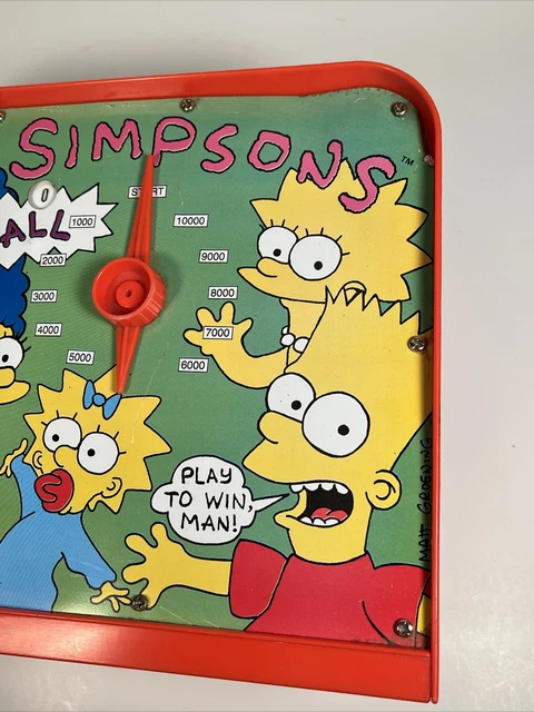 VINTAGE THE SIMPSONS Table Top Pinball Game Top Section Only 1990 £44. ...