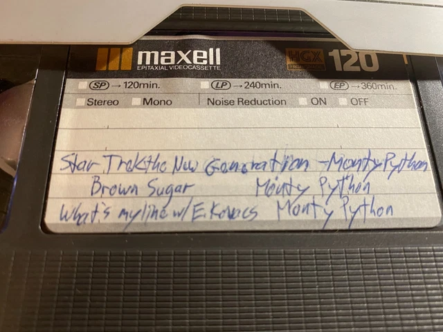 VHS FUJI T-120 Usata Bianca Star Trek TNG Monty Python Ernie Kovacs ...
