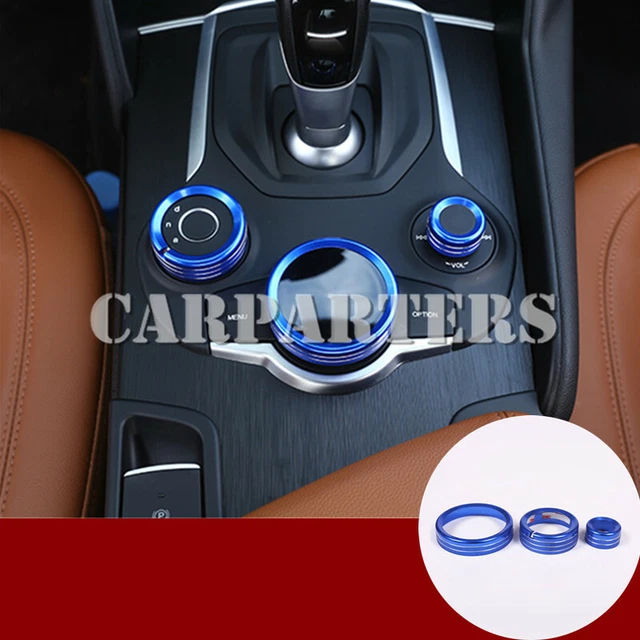 FOR ALFA ROMEO Giulia Blue Inner Console Multimedia Knob Cover 2017 ...