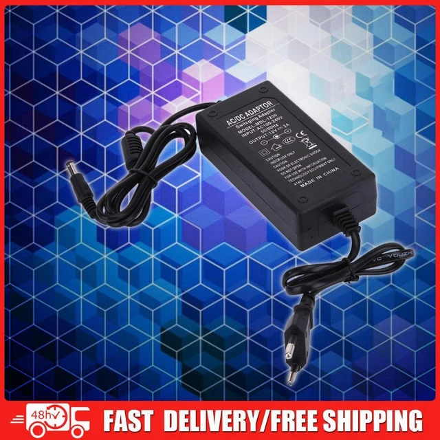 12V 3A AC to DC Power Adapter Dual Cable Converter Universal 5.5x2.1-2 ...