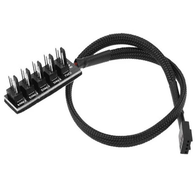 20CM PWM 4-PIN Fan CPU HUB Splitter 1 to 5 Cooler Adapter for PC Case ...