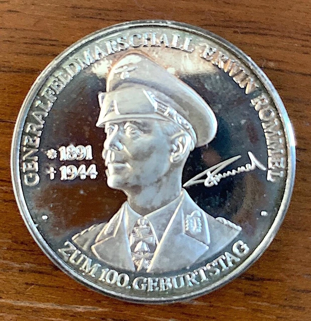 GEDENKMEDAILLE GENERALFELDMARSCHALL ERWIN Rommel EUR 13,00 - PicClick DE