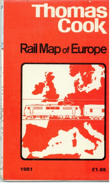 TRAVEL (1981) RAIL MAP OF EUROPE (Thomas Cook) Includes East Europe ...