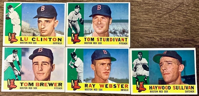 1960 TOPPS BOSTON Red Sox Tom Sturdivant Lu Clinton Ray Webster Haywood ... 1960 TOPPS BOSTON Red Sox Tom Sturdivant Lu Clinton Ray Webster Haywood ...