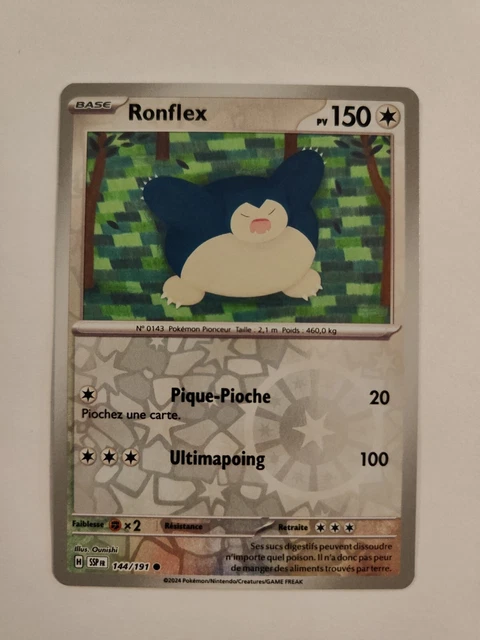 CARTE POKÉMON - Ronflex Reverse 144/191 - Étincelles Déferlantes EV08 ...