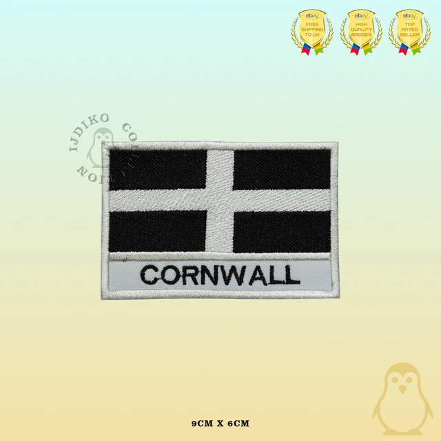 CORNWALL COUNTY FLAG With Name Embroidered Iron On Sew On Patch Badge £2.39 - PicClick UK