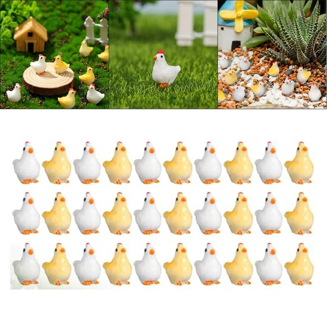MINI CHICKEN FIGURINES for Moss Landscapes and Miniature Scenes 50 Pcs ...