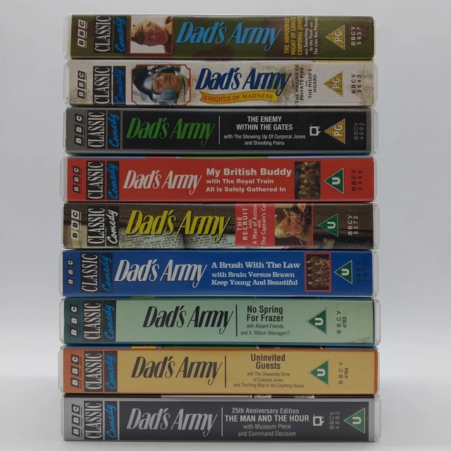 DAD'S ARMY VHS Cassette Tape Job Lot x9, BBC Classic Comedy, Late 1960s ...
