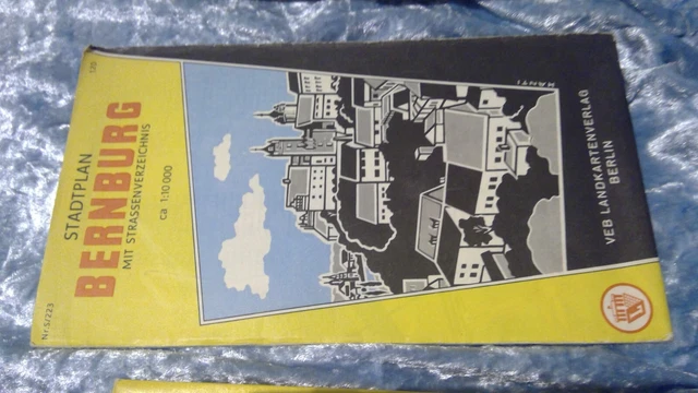 DDR STADTPLAN CITY Map QUEDLINBURG 1965 VEB Landkartenverlag 1:7.500 ...