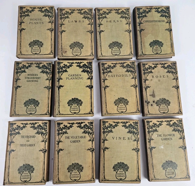 ANTIQUE THE GARDEN LIBRARY 12 Volume Book Set Gardening & Flowers 1910 ...