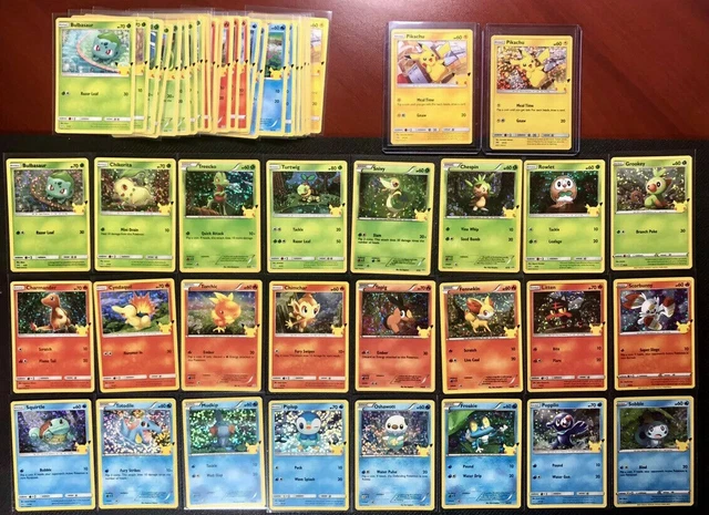 MINT! FULL SET Pokémon 25th Anniversary Cards McDonalds Promo Holo ...