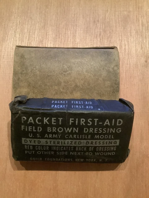 US WW2 PACKET First Aid Dressing FIELD BROWN GUILD FOUNDATIONS ...