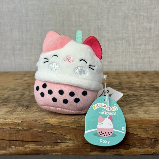 SQUISHMALLOW MICROMALLOW WITH Tag - Roxy Pink Cat Mini Squish New 3" £ ...